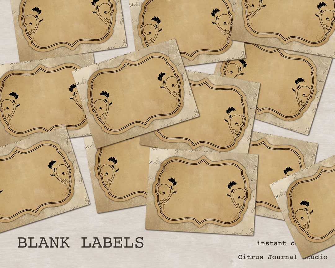 Blank Label, Ephemera, Gift Tag, Potion Label, Apothecary Vintage Label ...