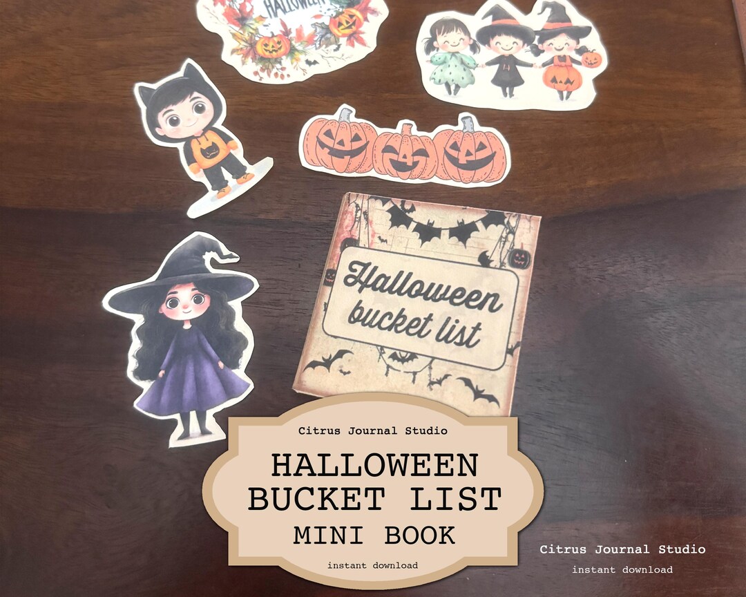 Halloween Bucket List, Halloween Mini Book, Halloween List, Fussy Cuts ...