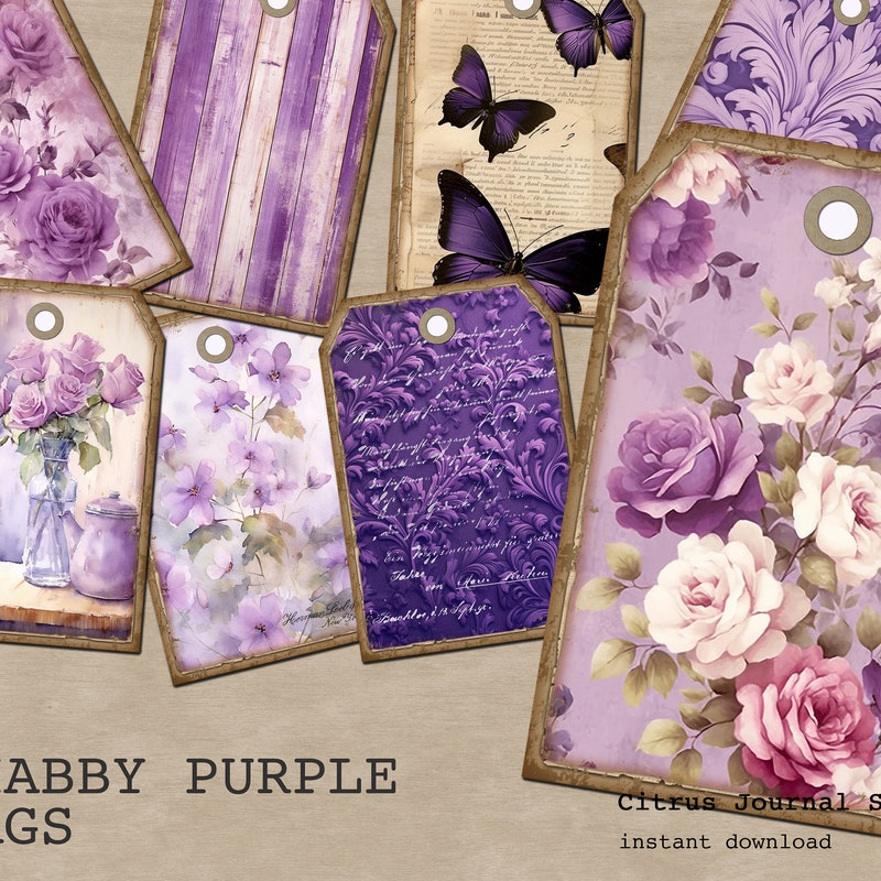 Purple Tags - Etsy