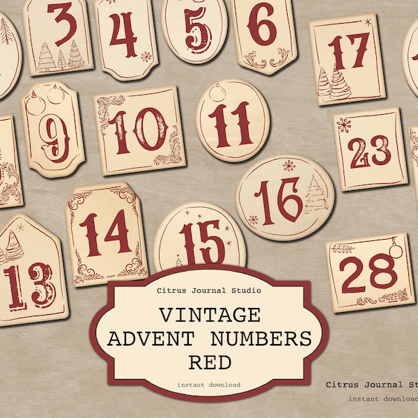 Advent Numbers - Etsy
