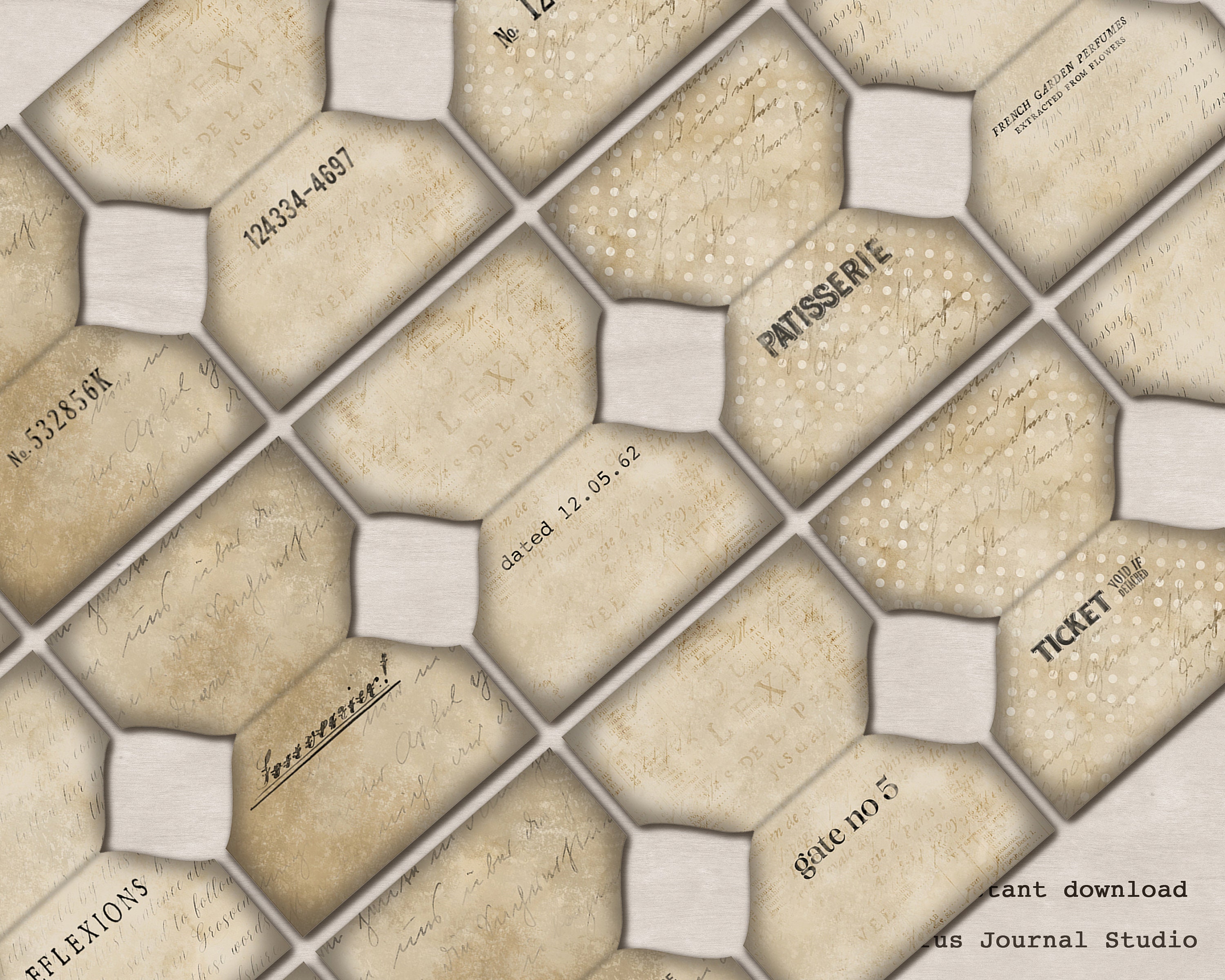 Junk Journal Tabs Number Tabs Blank Tags Vintage Ephemera - Etsy