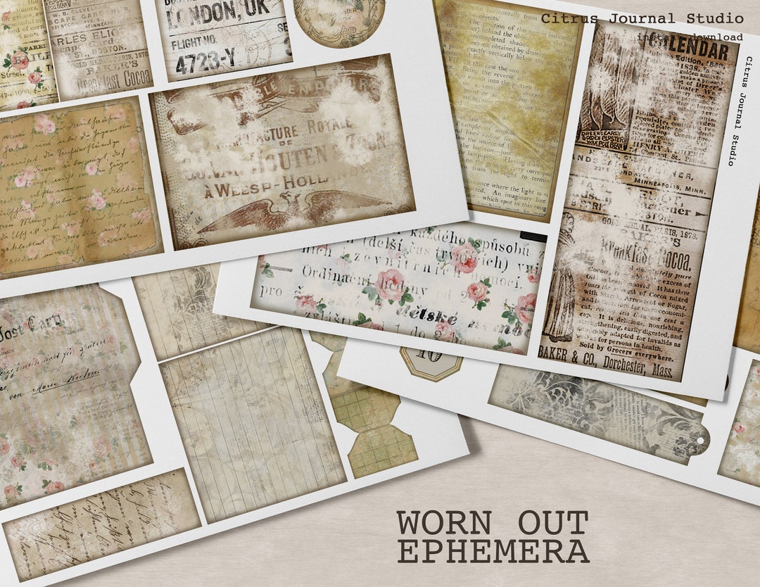 Junk Journal, Scrapbook, Collage Sheet, Decorative Paper, Printable ...