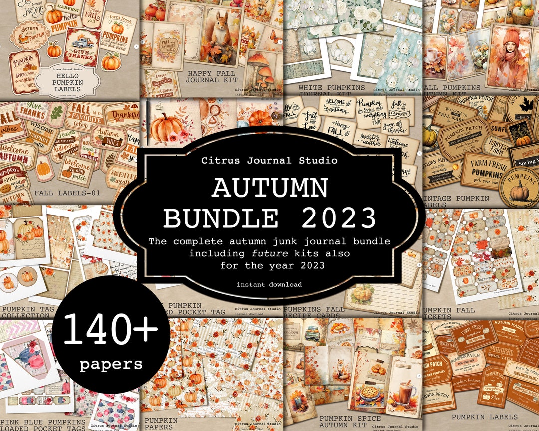 Autumn Bundle 2023, Junk Journal Bundle, Pumpkin Journal, Autumn ...