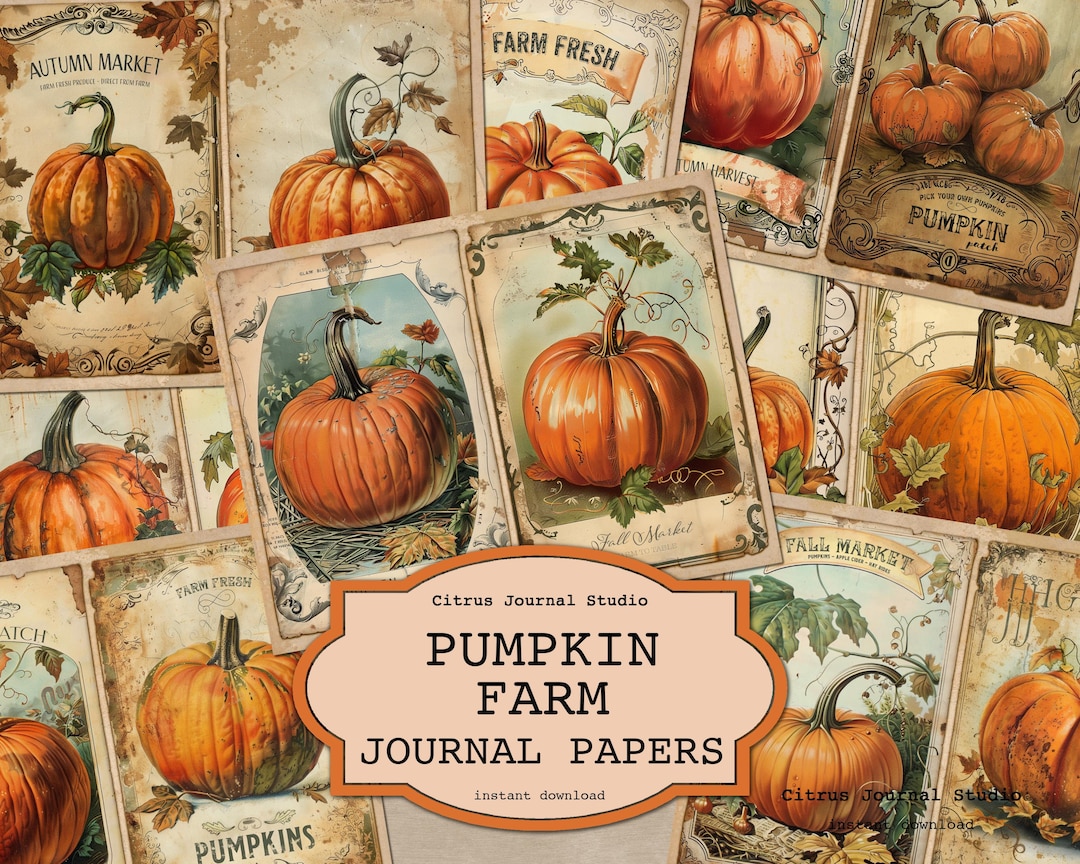 Pumpkin Farm, Pumpkin Junk Journal, Autumn Junk Journaling, Vintage ...