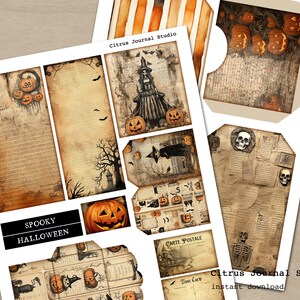 Spooky Halloween Pocket Tag, Vintage Halloween, Loaded Tags, Junk ...