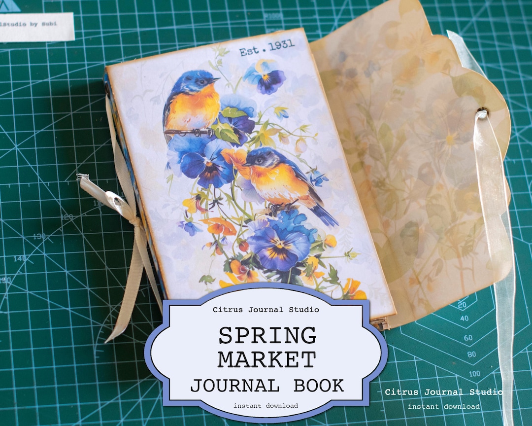 Spring Junk Journal, Junk Journal Kit, Floral Ephemera, Blue Junk ...