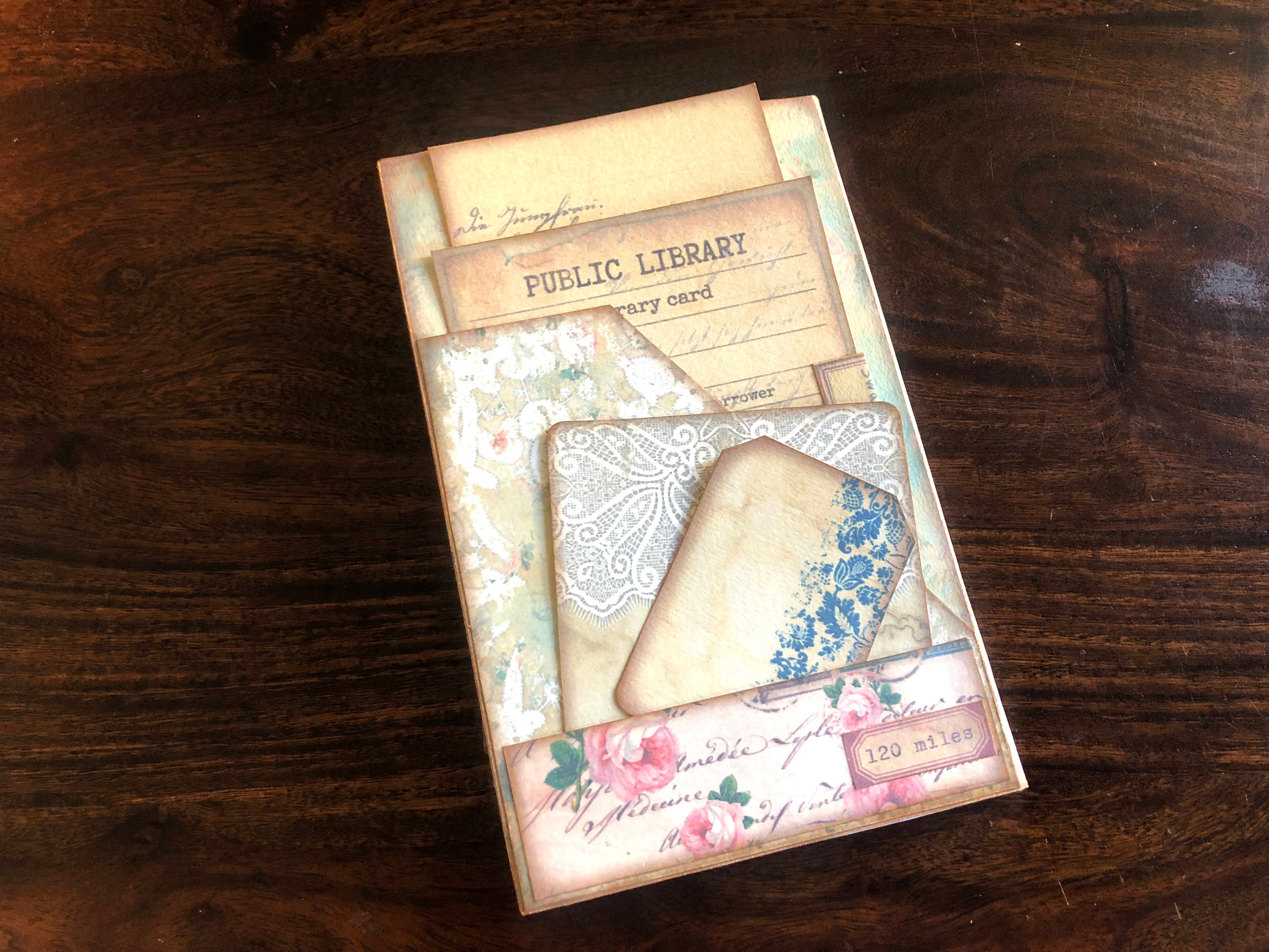 Shabby Chic, Folio Journal, Junk Journal Kit, Pocket Tag, Ephemera ...