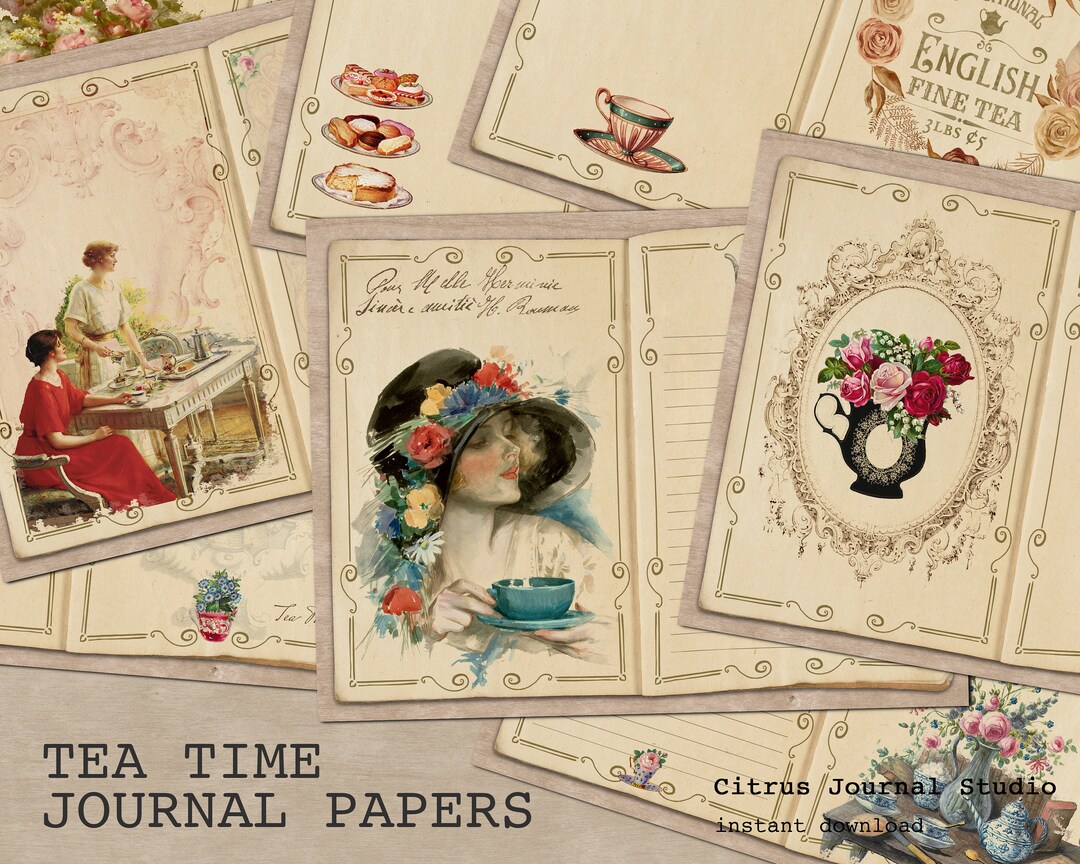 Tea Time Journal, Junk Journaling, Tea Party, Vintage Tea, French ...