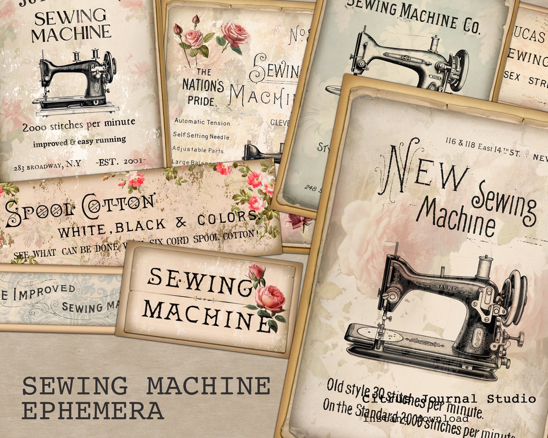 Sewing Ephemera, Vintage Sewing, Junk Journal Kit, Printable Ephemera ...