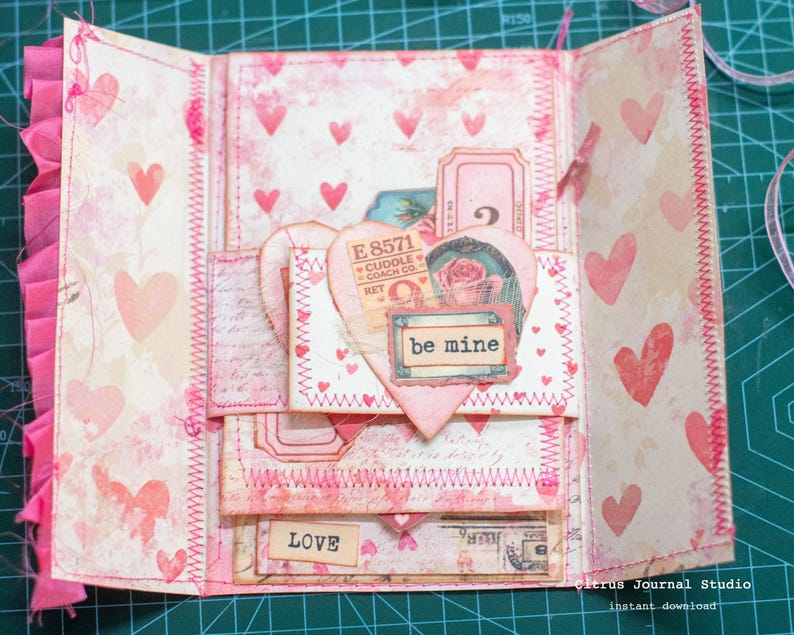 Shabby Chic Valentine Junk Journal Kit – Pink Romantic Ephemera ...