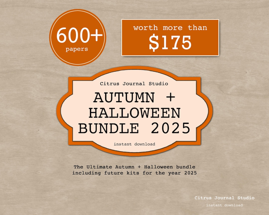 Autumn Halloween Bundle 2025, Fall Junk Journal Bundle, Halloween Junk ...