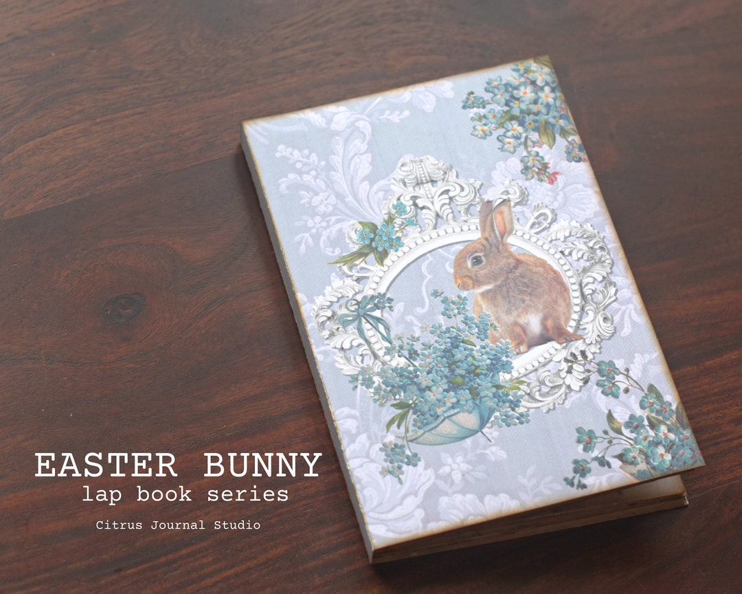 Easter Lapbook, Junk Journal Kit, French Rabbit, Vintage Journal Tag ...