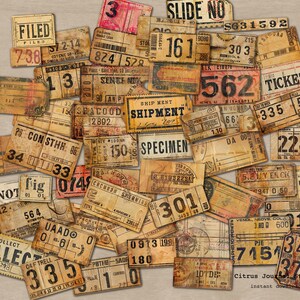 Specimen Label, Label Ephemera, Vintage Number Labels, Vintage Labels ...