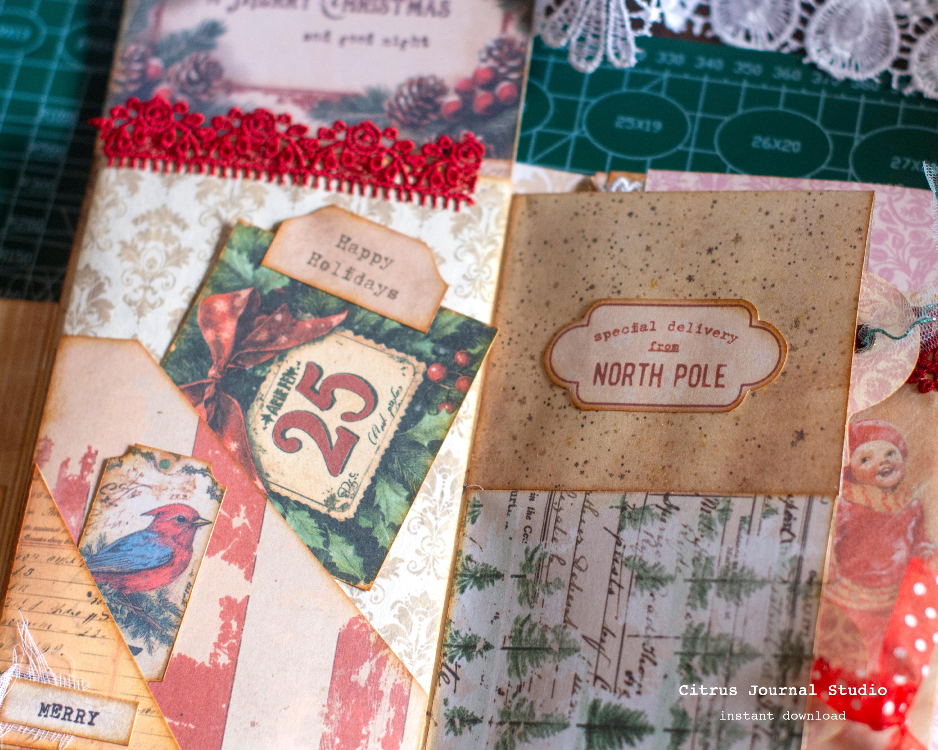 Christmas Junk Journal, Christmas Carol, Vintage Christmas, Holiday ...