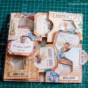 Honeybee Journal Page Insert, Honeycomb Labels, Bee Farm, Loaded Pocket ...