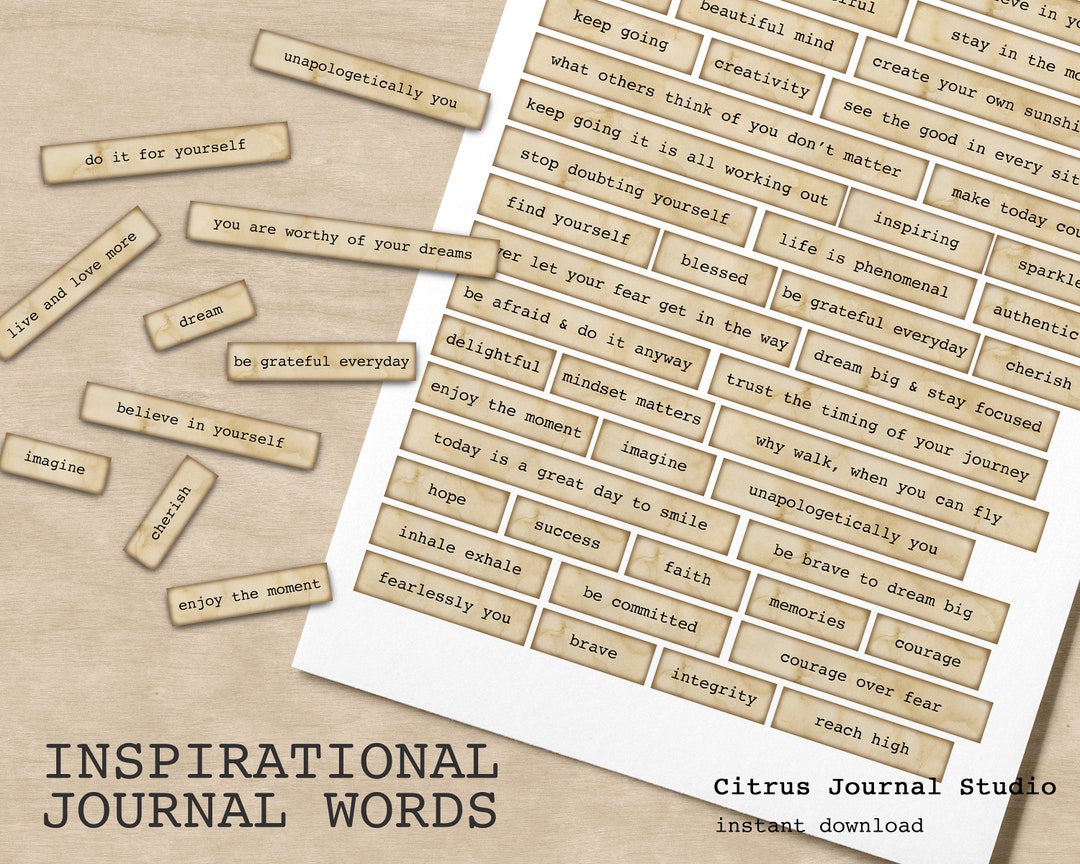 Journal Words, Junk Journal Words, Inspirational Words, Inspirational ...