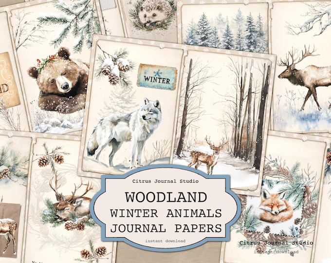 Winter Woodland Junk Journal, Winter Journal, Woodland Animals Journal ...