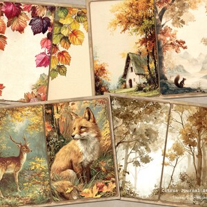 Autumn Woodland Junk Journal Kit, Vintage Fall Ephemera, Owl Tags, Fox ...