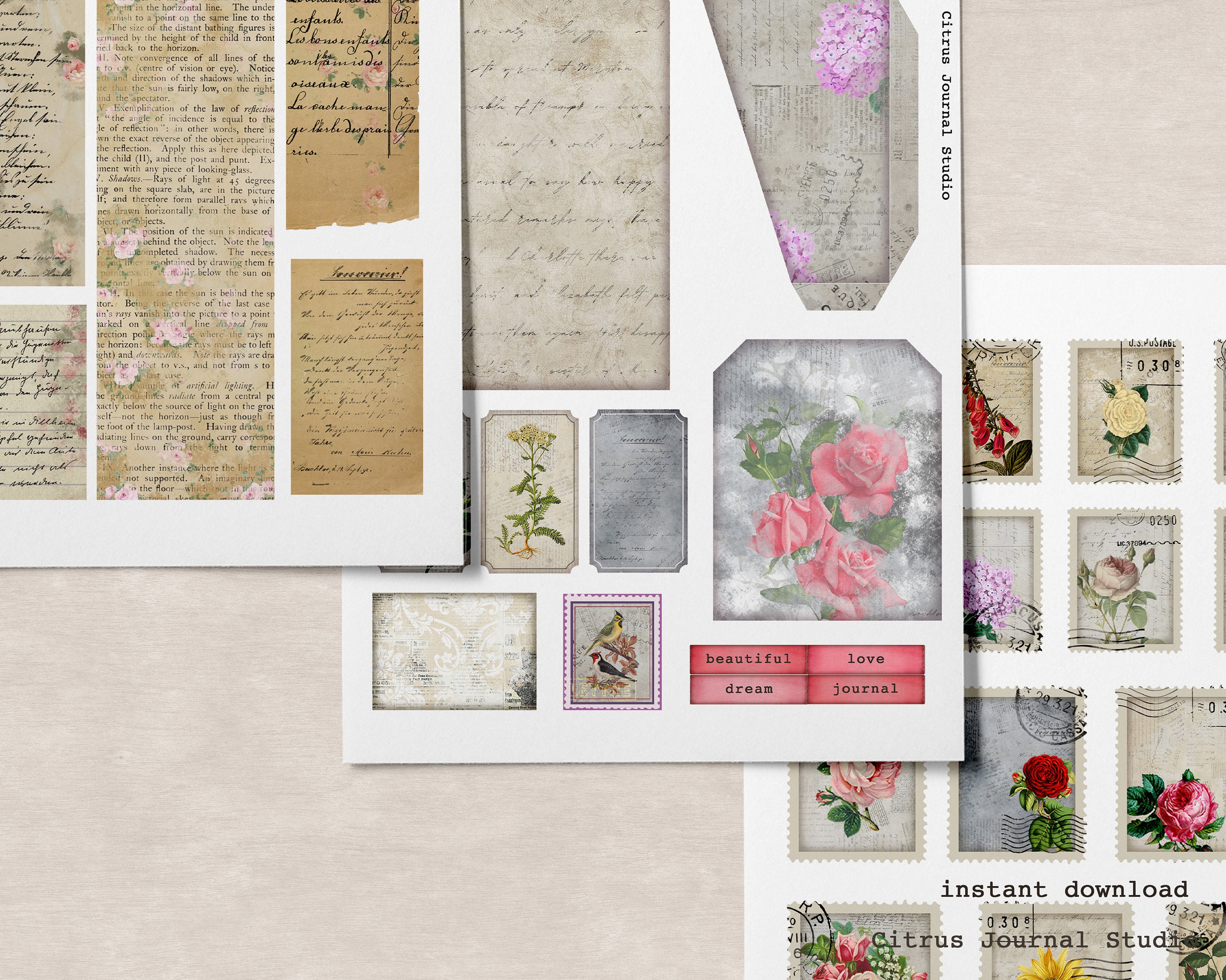 Junk Journal Ephemera Printable Journal Journal Tags - Etsy