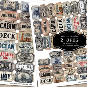 Nautical Tickets, Vintage Ocean Tickets, Vintage Coastal Ephemera, Sea ...