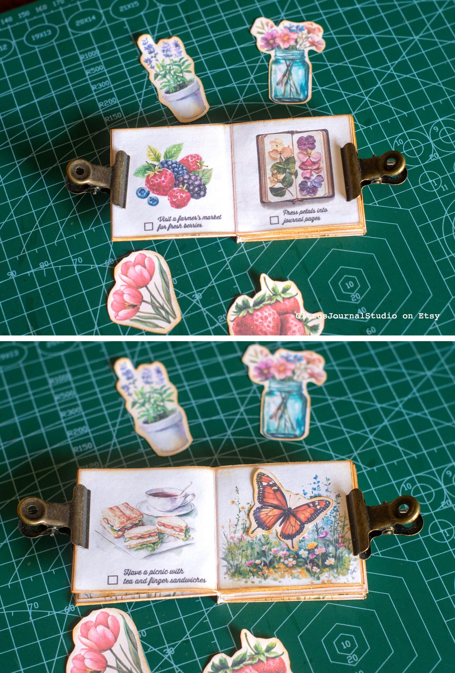 Spring Bucket List Junk Journal, Spring Mini Book, Floral Journal ...