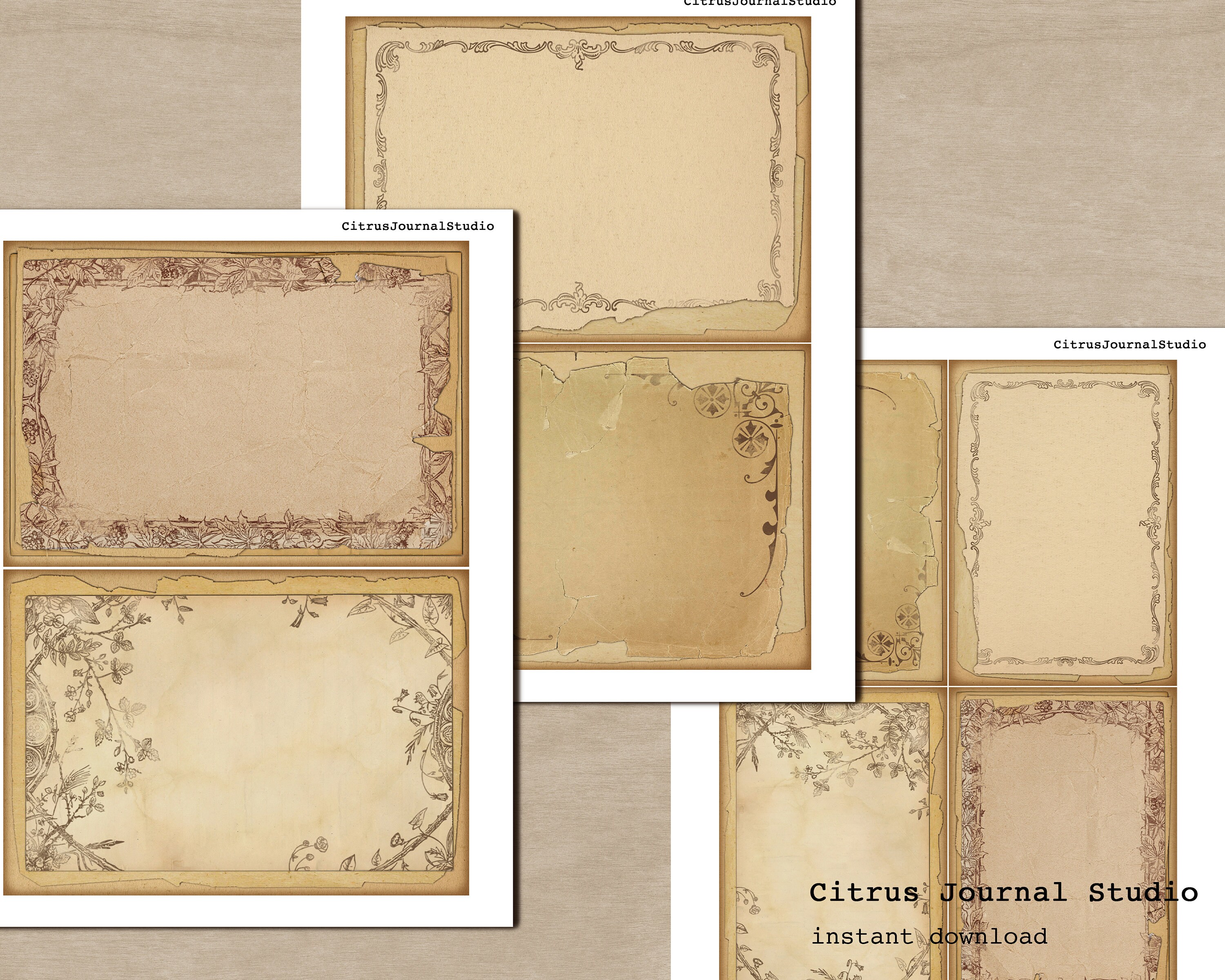Vintage Frame, Junk Journaling, Vintage Cards, Vintage Border ...