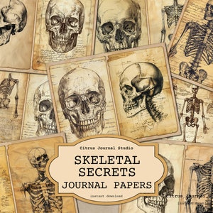 Halloween Skull Junk Journal, Vintage Journal, Vintage Anatomy, Spooky ...