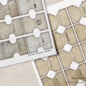 Junk Journal Tabs, Number Tabs, Blank Tags, Vintage, Ephemera ...