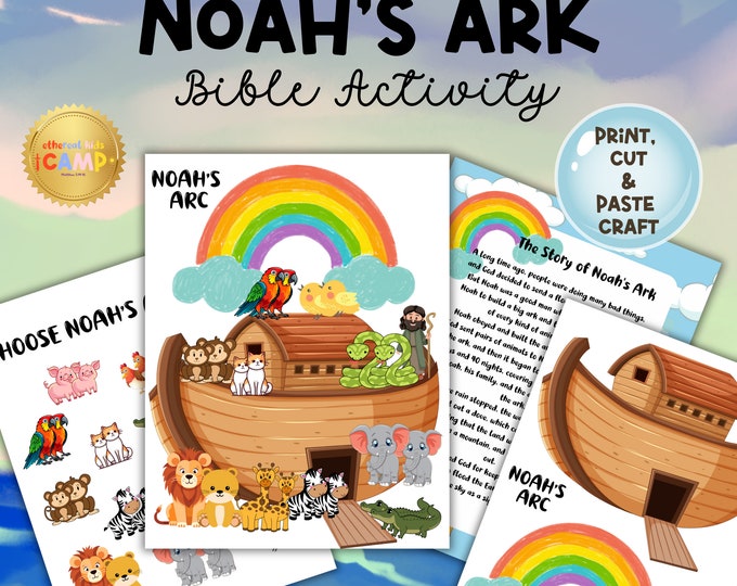 Noah's Ark Bible Lesson for Kids, VBS Activity, Genesis, Christian ...