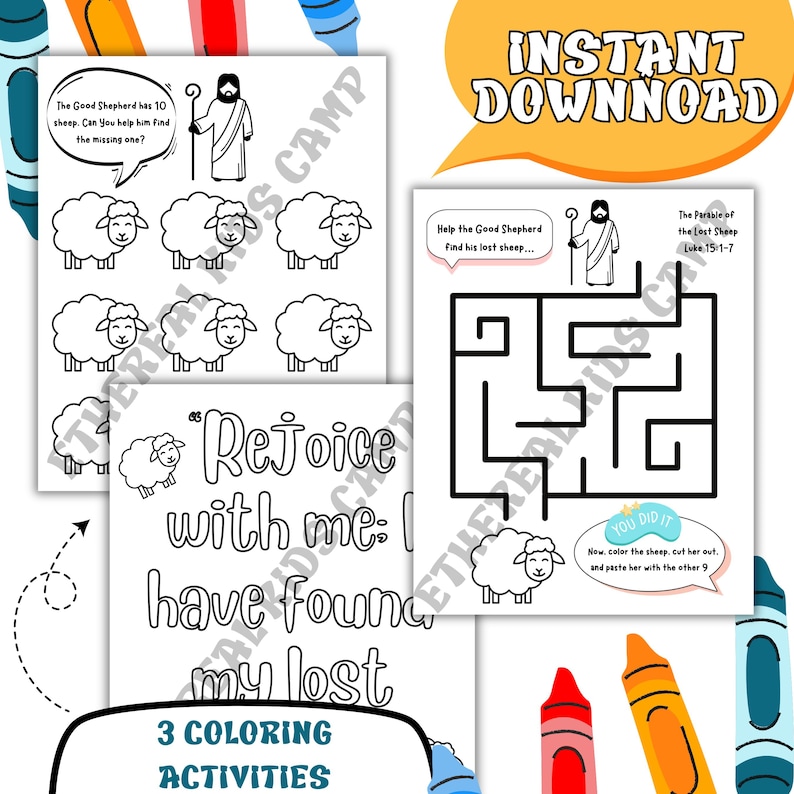 Lost Sheep Parable, Bible Lessons for Kids, Christian Preschool Craft ...