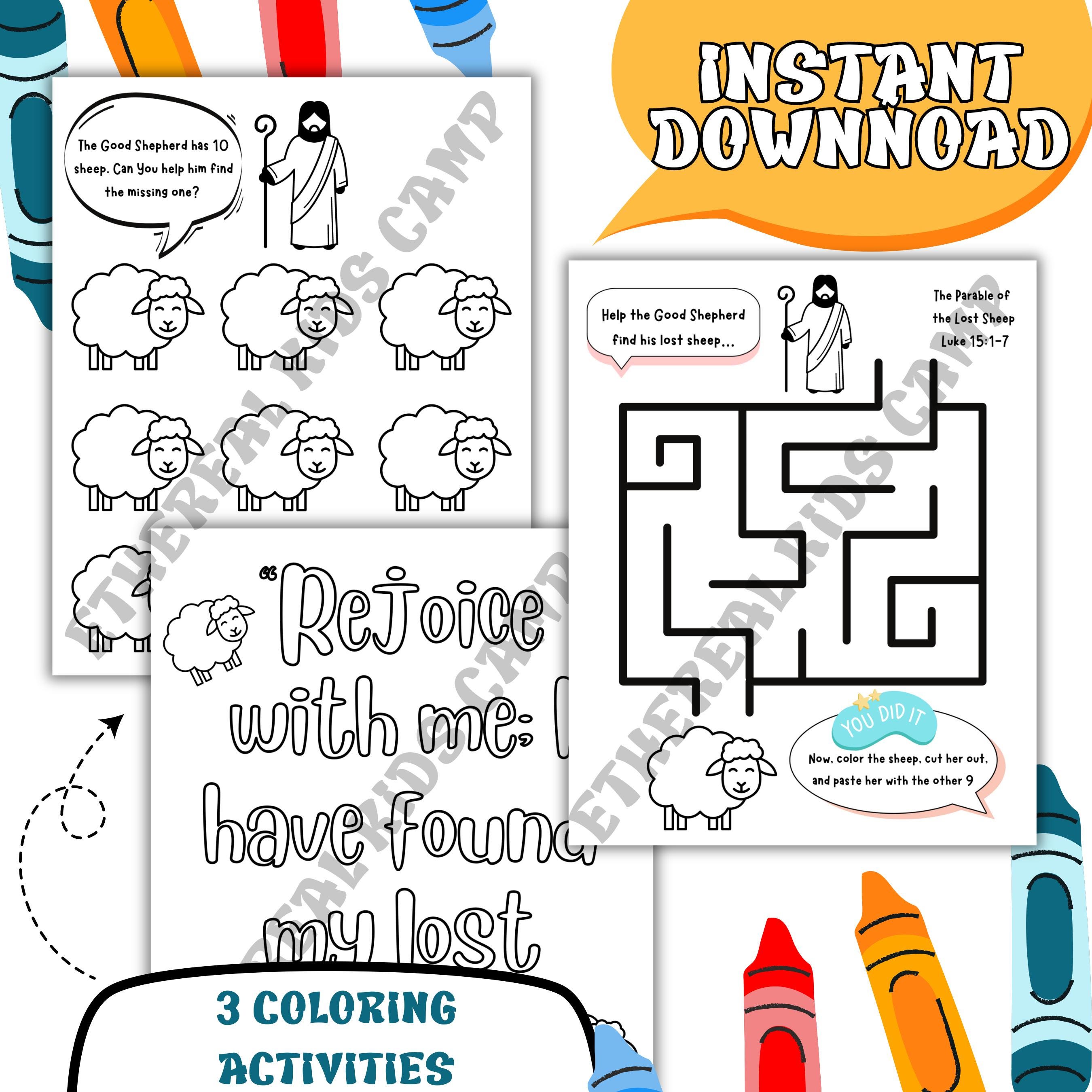 Lost Sheep Parable, Bible Lessons for Kids, Christian Preschool Craft ...