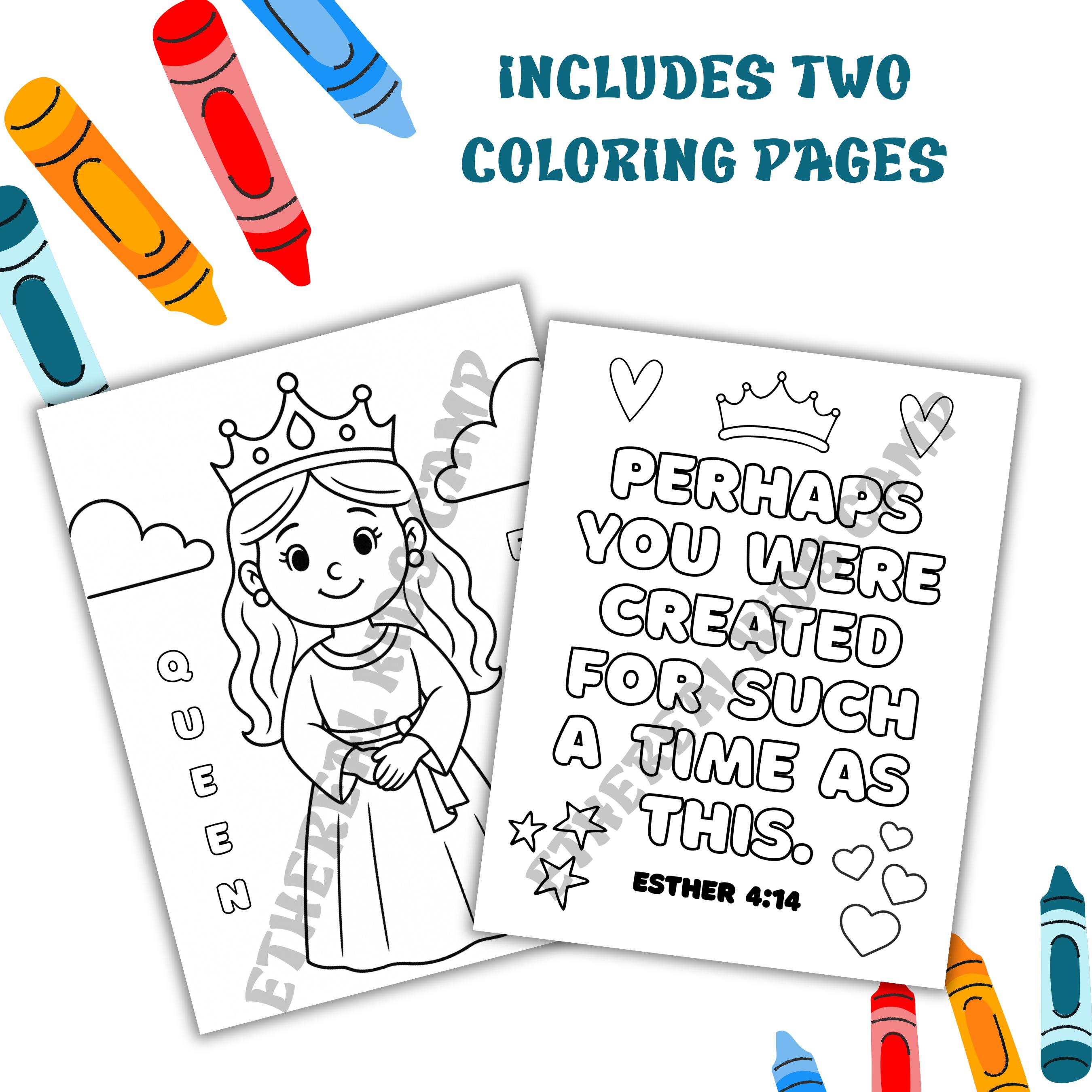 Queen Esther Bible Activity, Summer Bulletin Board Activity, Christian ...