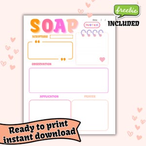 SOAP Bible Study Template, Devotional Template, Bible Study Guide ...