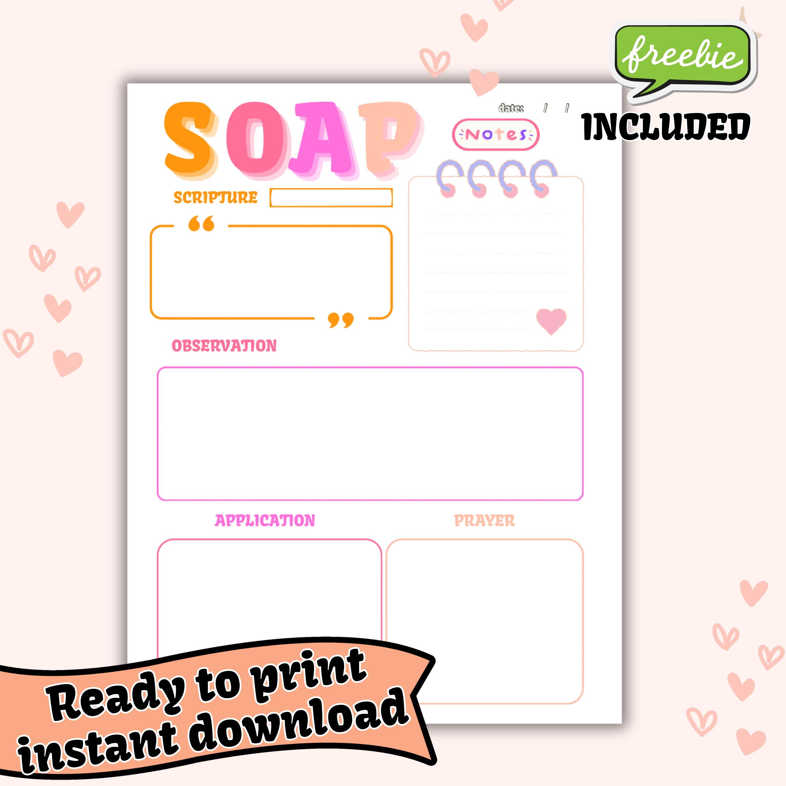 SOAP Bible Study Template, Devotional Template, Bible Study Guide ...