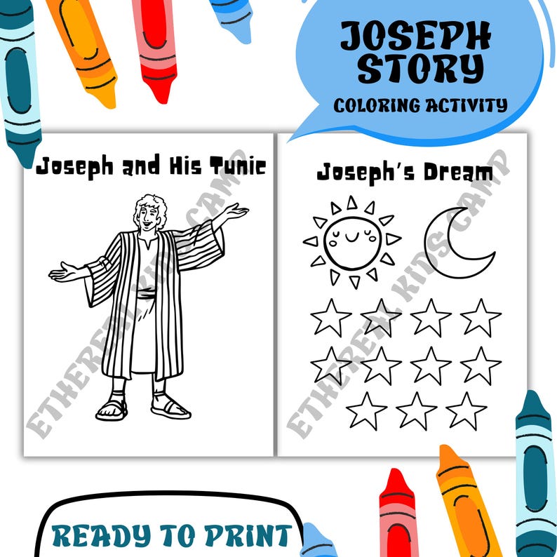 Bible Story of Joseph Bible Coloring Activity for Kids, Bible Lessons ...