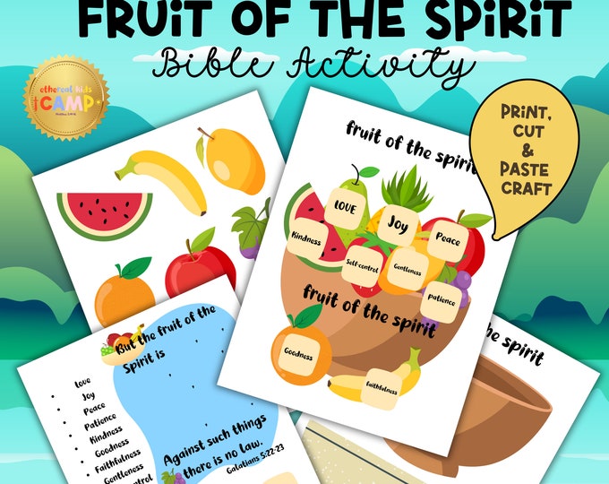 Fruit of the Spirit, Bible Lessons for Kids, VBS Activity, Genesis ...