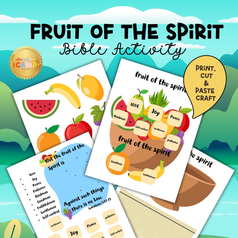 Fruit of the Spirit, Bible Lessons for Kids, VBS Activity, Genesis ...