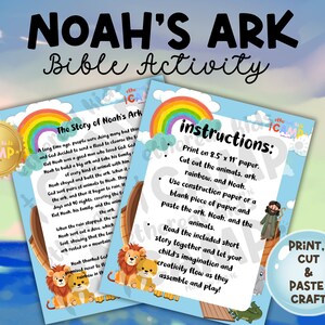 Noah's Ark Bible Lesson for Kids, VBS Activity, Genesis, Christian ...