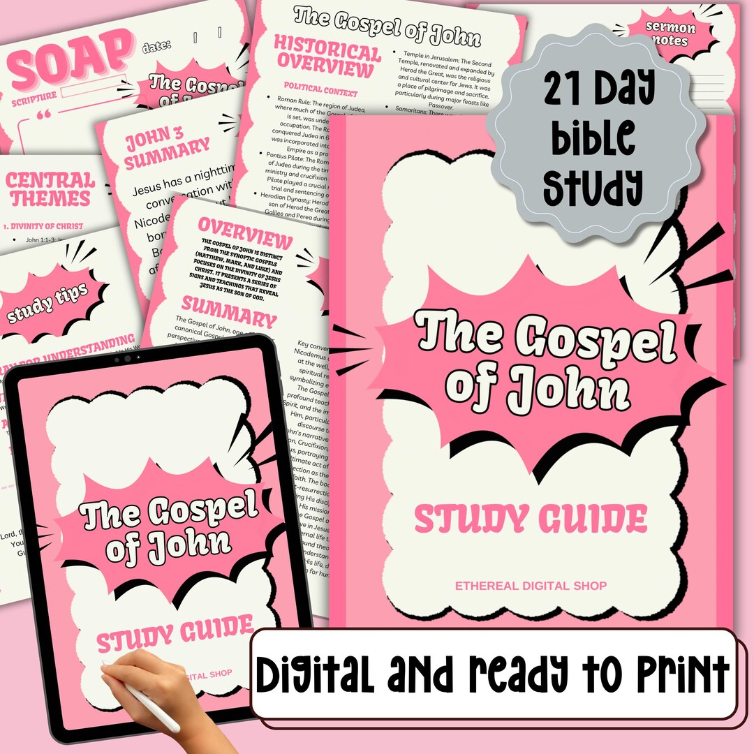 Gospel of John Bible Study, Bible Study Guide, Devotional Journal ...