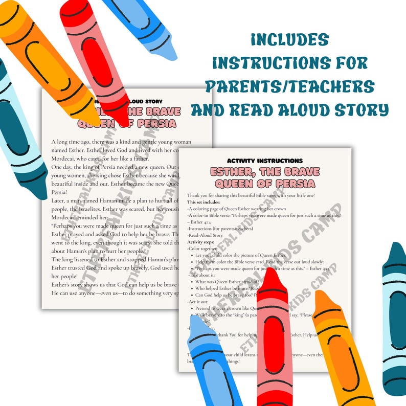 Queen Esther Bible Activity, Summer Bulletin Board Activity, Christian ...