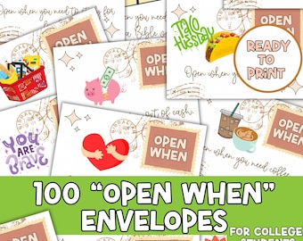 Open When Envelopes for College Students, Open When Letters College ...