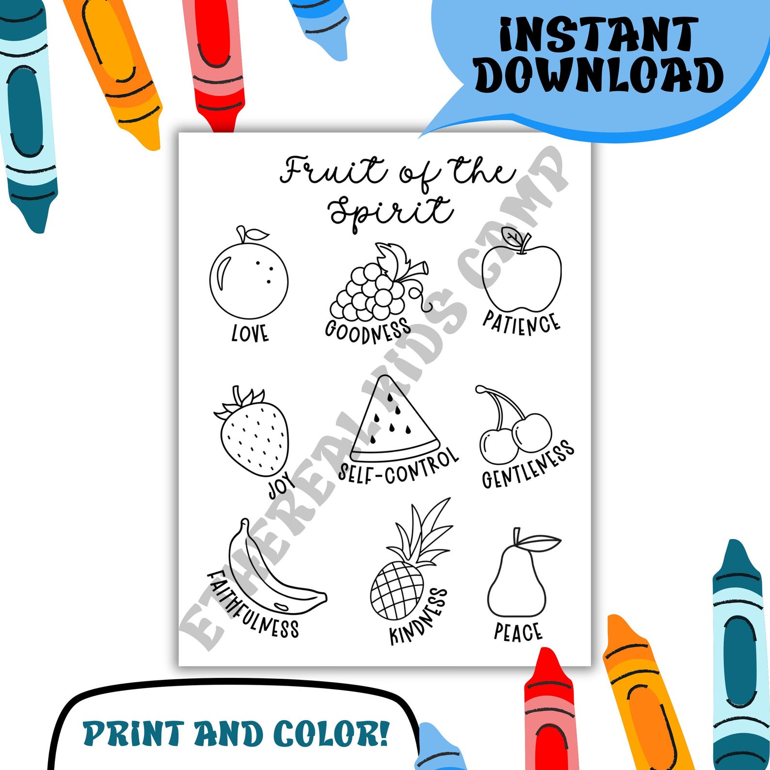 Fruit of the Spirit, Bible Lessons for Kids, Christian Preschool Craft ...