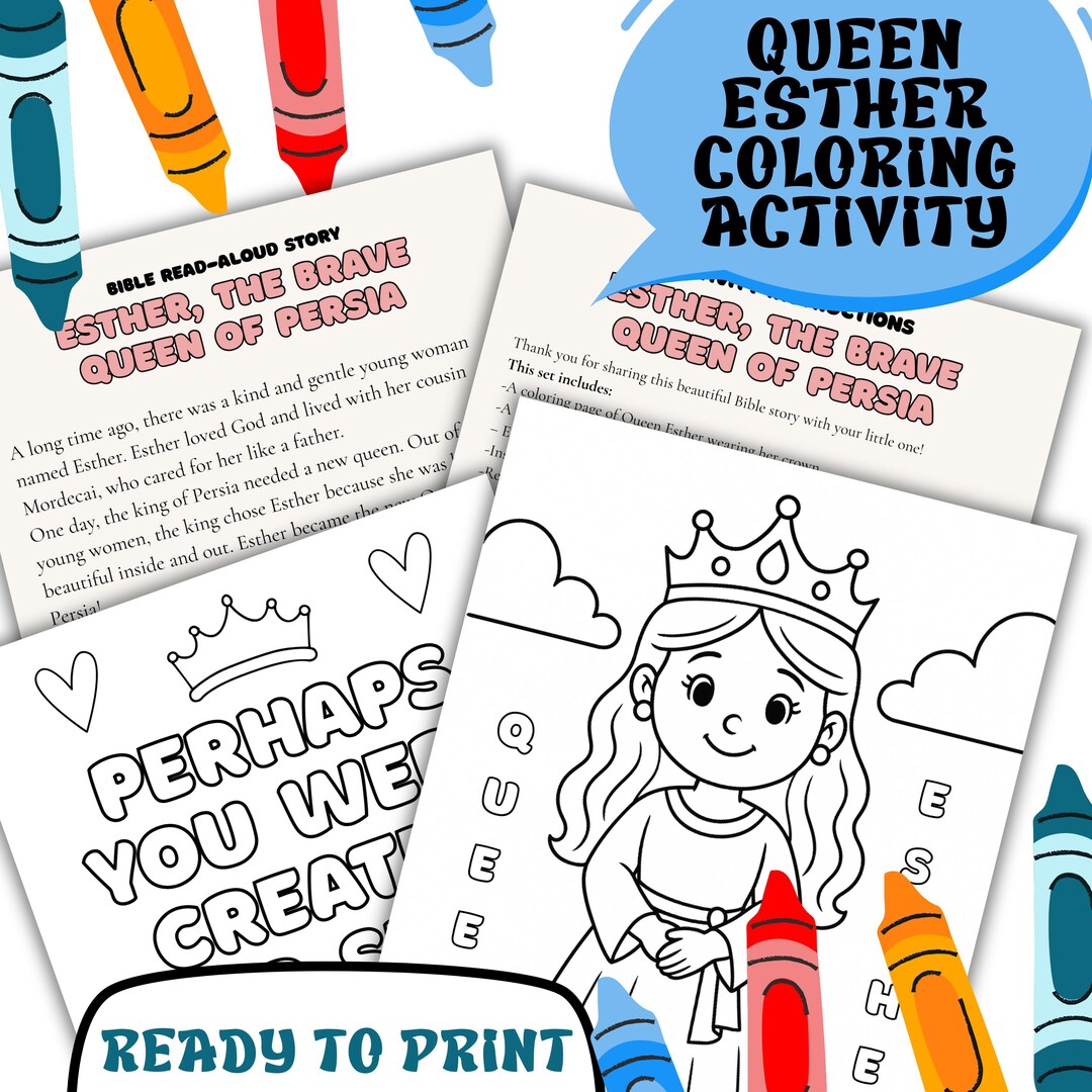 Queen Esther Bible Activity, Summer Bulletin Board Activity, Christian ...