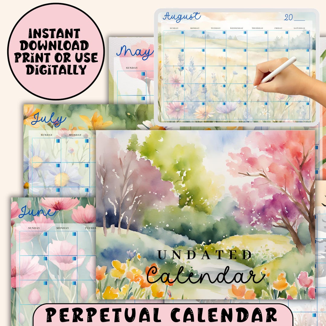 Perpetual Calendar, Perpetual Day Date Calendar, Undated Calendar ...