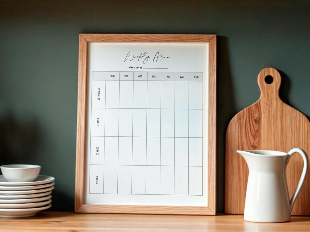 Weekly Menu Printable, Menu Template, Weekly Menu, Menu Board, Menu ...