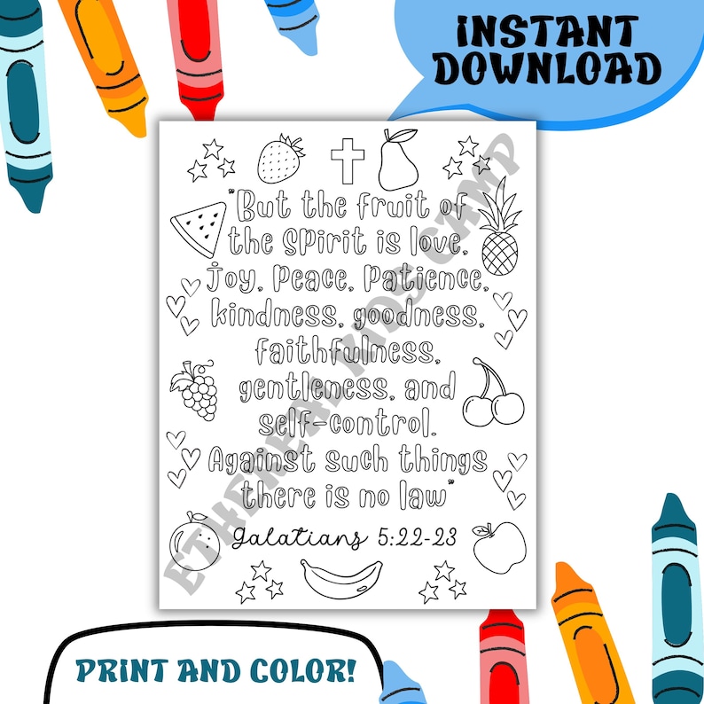 Fruit of the Spirit, Bible Lessons for Kids, Christian Preschool Craft ...