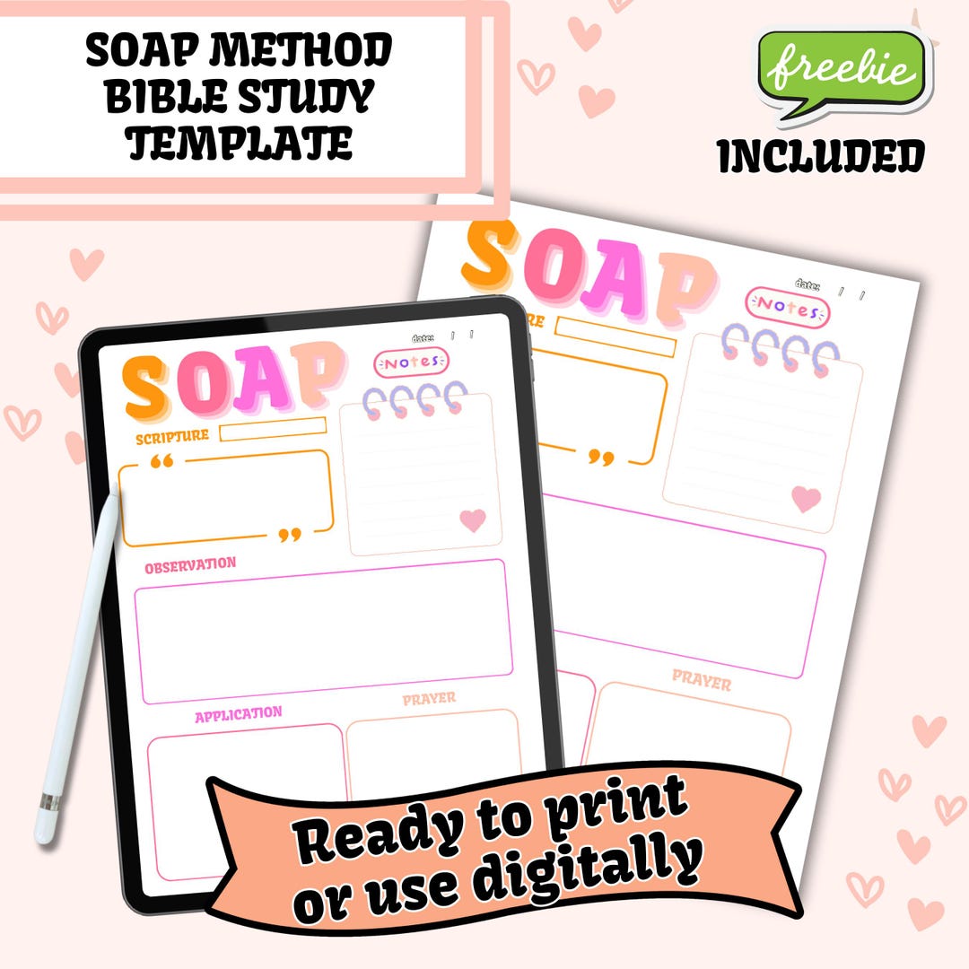 SOAP Bible Study Template, Devotional Template, Bible Study Guide ...