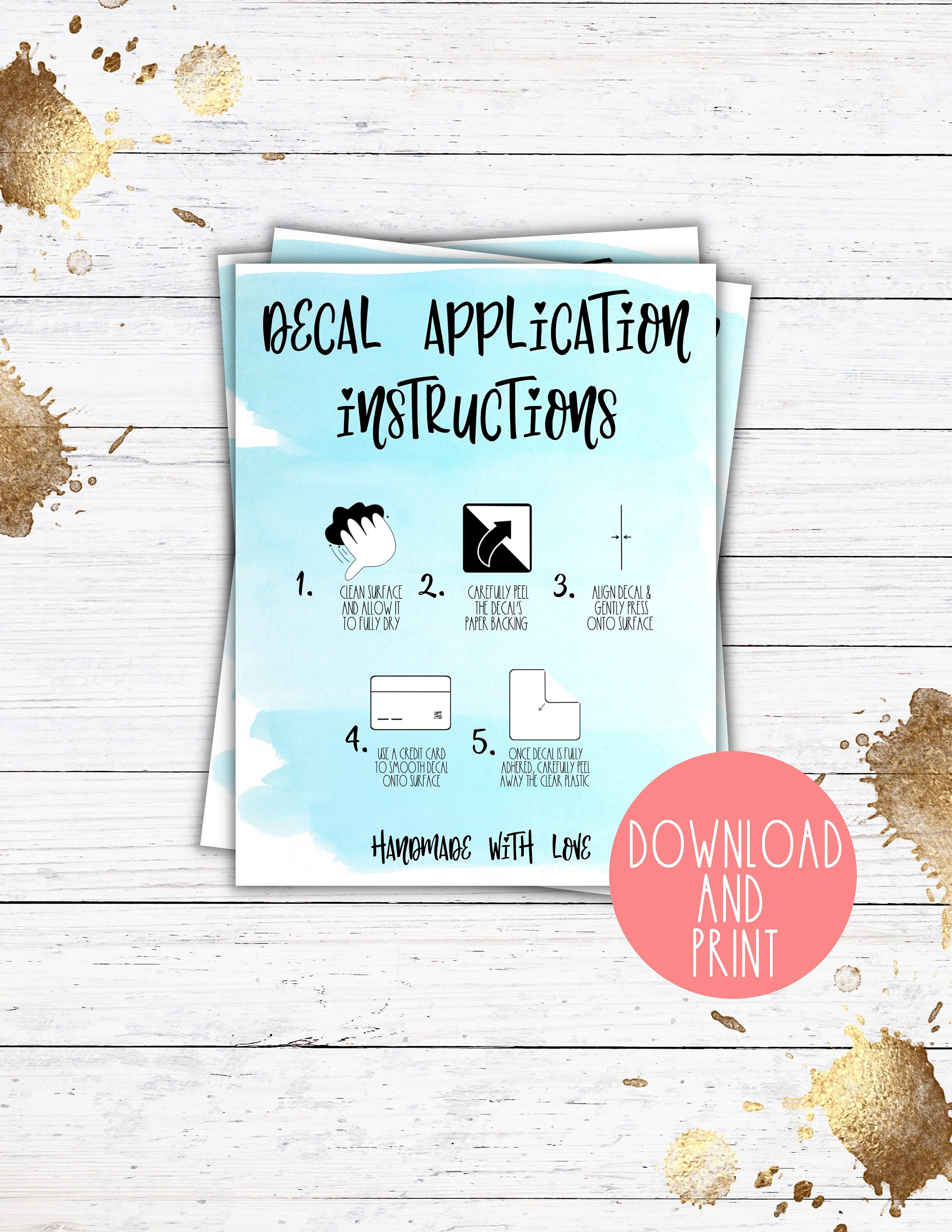 Decal Application Instructions Printable, Decal Instructions and Care ...
