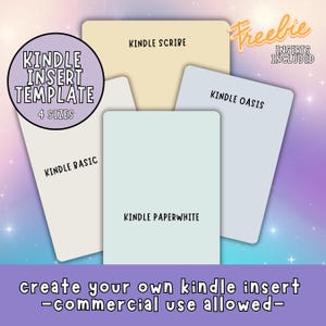 Kindle Inserts Template, Printable Kindle PAPERWHITE Insert, Kindle ...