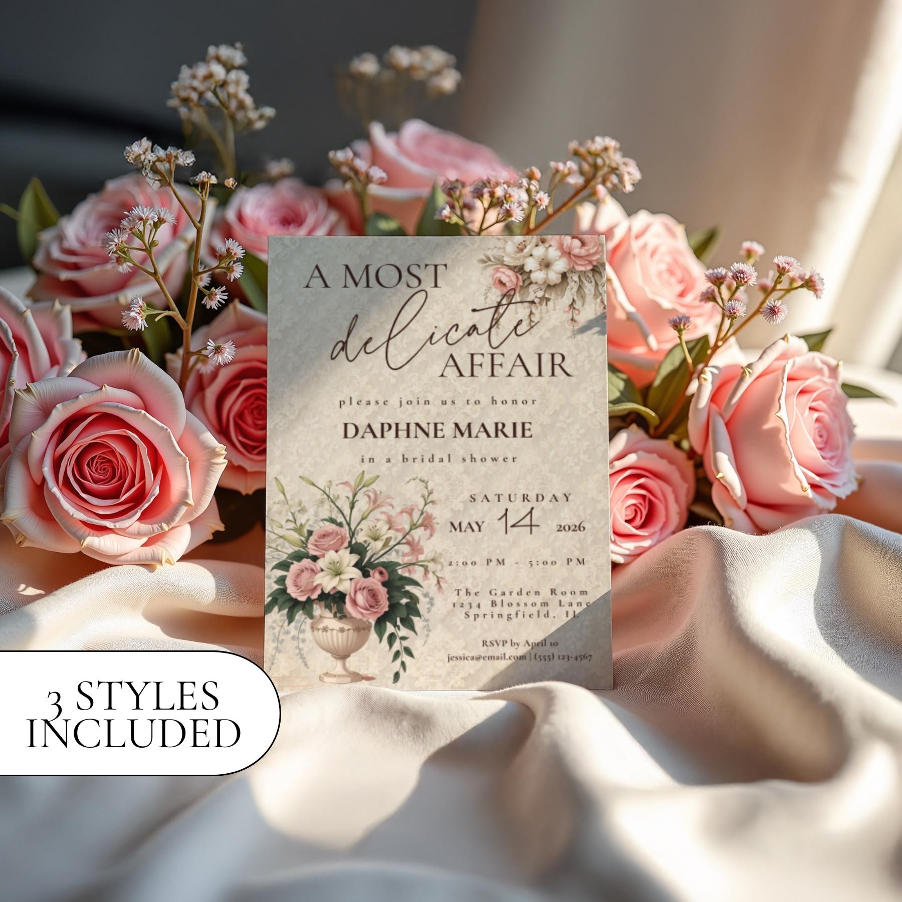 Regency Era Theme Elegant Bridal Shower Invitation, High Tea ...